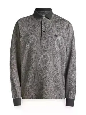 Etro Paisley-print Long-sleeve Polo Shirt