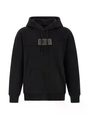 MAISON MARGIELA Logo Patch Drawstring Hoodie - Black