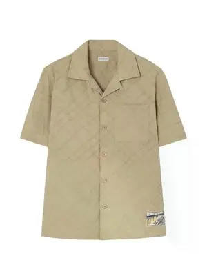Burberry Relaxed-fit Check Embroidered Cotton Shirt - Neutrals