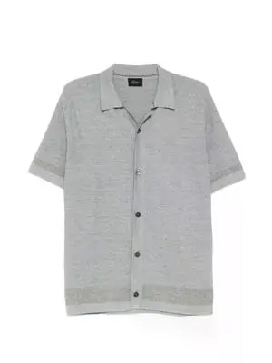 Brioni Waffle-knit Short-sleeve Shirt - Grey