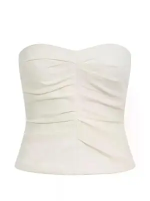 THE SEI Pleated Bustier Top - Neutrals