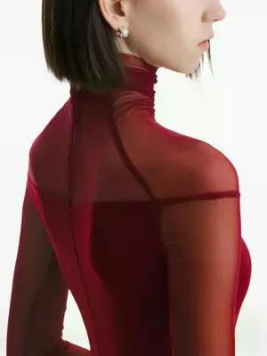2310 STUDIO Mesh-panel High-neck Bodysuit