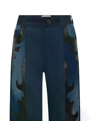 MARINE SERRE Paneled Jeans - Blue