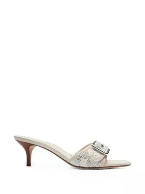 COACH Margot Crystal Embellished Buckled Sandals - Neutrals