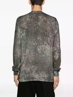 Avant Toi Ribbed Knit Distressed Crew Neck Sweater