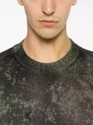 Avant Toi Ribbed Knit Distressed Crew Neck Sweater