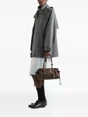 Prada Buckle-detail Leather Tote Bag - Brown