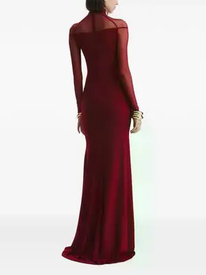 2310 STUDIO Mesh Panelled Long Sleeve Maxi Dress