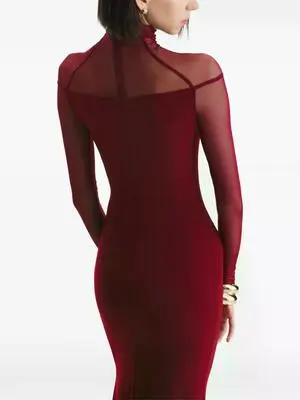 2310 STUDIO Mesh Panelled Long Sleeve Maxi Dress