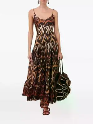 Zimmermann Aster Ikat-print Maxi Skirt