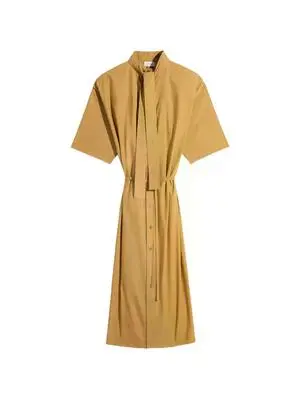 LEMAIRE Short-sleeve Belted Midi Dress