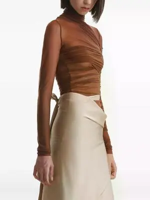 2310 STUDIO Ruched Sheer Top