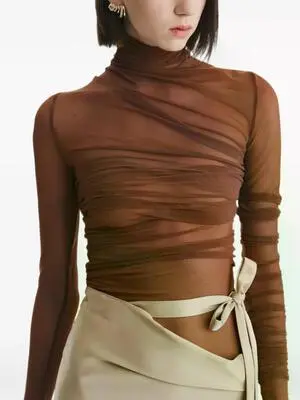 2310 STUDIO Ruched Sheer Top