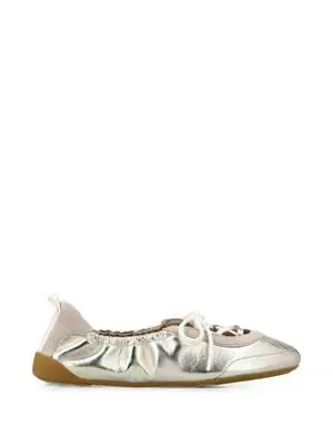 Chloé Metallic Lace-up Ballet Flats - Gold