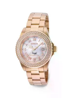 INVICTA Angel Crystal-bezel 40mm Watch - Neutrals