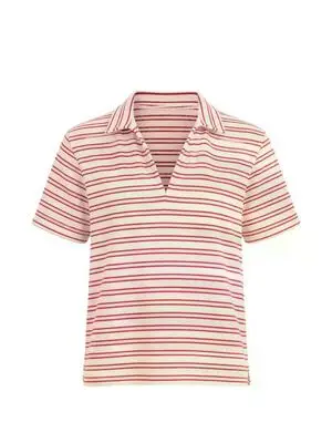 Velvet By Graham & Spencer Stripe Pattern Polo Top - Neutrals
