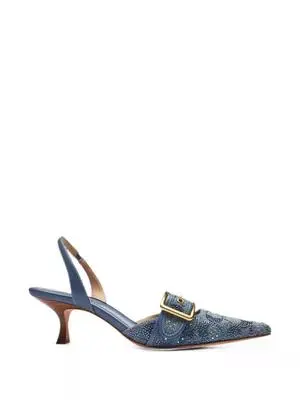 COACH Embellished Buckled Pumps - Blue