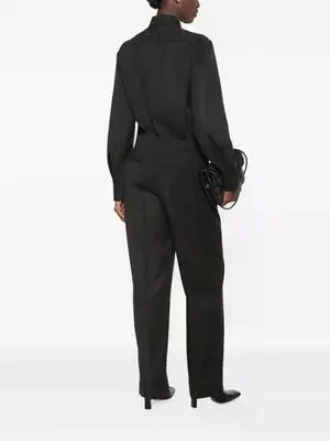 Victoria Beckham Dark Melange Effect Polo-collar Jumpsuit