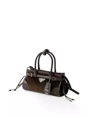 Prada Bonnie Small Corduroy And Leather Handbag