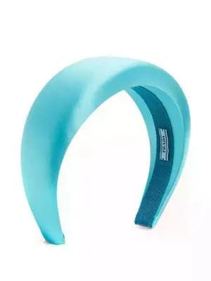 Prada Padded Satin Headband - Blue