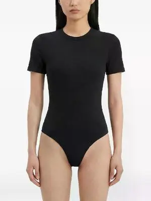 Wardrobe.NYC Ribbed Knit Short-sleeve Bodysuit
