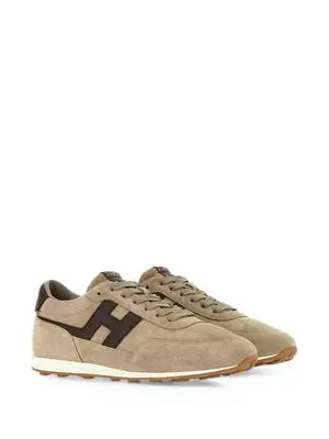 Hogan Suede Athletic Sneakers With Vintage Sole - Neutrals