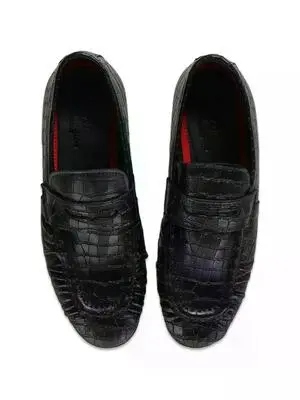 GIULIANO GALIANO Jacob Croc-effect Leather Loafers