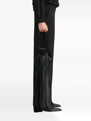 Khaite Nano Lotus Fringed Tote Bag - Black