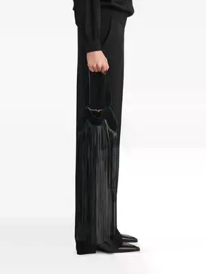 Khaite Nano Lotus Fringed Tote Bag - Black