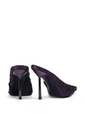 LE SILLA Ruched Silk-satin Mules