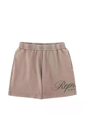 REPRESENT Logo Print Mesh Shorts - Neutrals