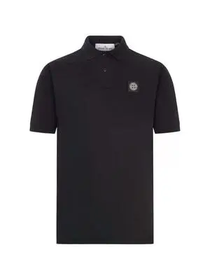Stone Island Logo-patch Polo Shirt - Black