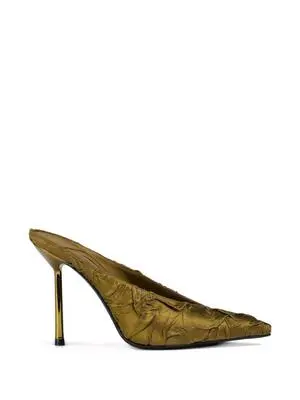 LE SILLA Olive Crushed Effect Stiletto Pumps