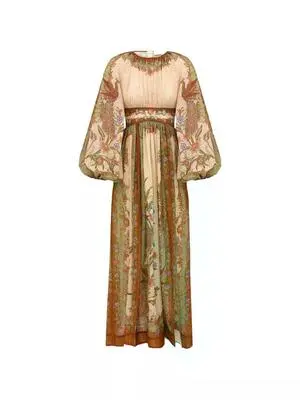 Zimmermann Floral-print Silk-blend Maxi Dress