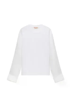 Marni Cotton T-shirt With Shirt Sleeves - White