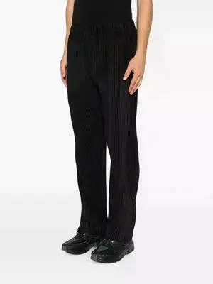 Issey Miyake Pleated Trousers With Zip Detailing - Black