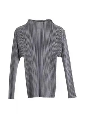 Issey Miyake Pleated Long-sleeve Top