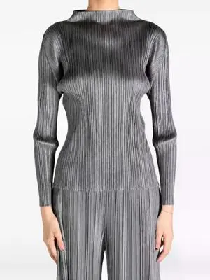Issey Miyake Pleated Long-sleeve Top