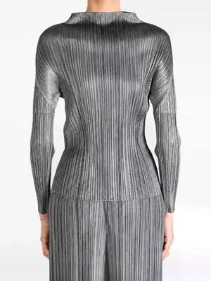 Issey Miyake Pleated Long-sleeve Top