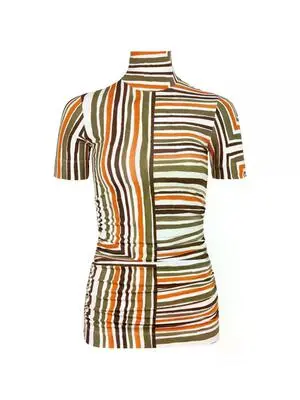 Silvia Tcherassi Leiza Striped High Neck T-shirt