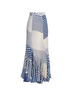 Silvia Tcherassi Florina Stripe Maxi Skirt - Blue