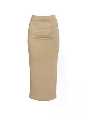Silvia Tcherassi Karli Ruched Midi Skirt - Neutrals
