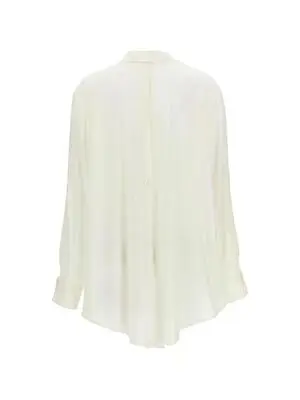 DI.LA3 PARI' Di.la3 Pari Asymmetrical Silk Crêpe De Chine Shirt