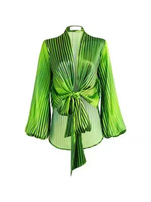 Silvia Tcherassi Striped Tie-fastening Blouse - Green
