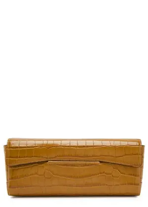 TOTEME Crocodile-embossed Leather Clutch - Tan