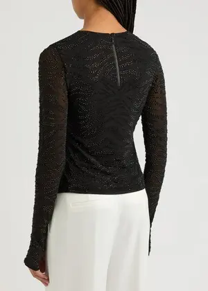 Alice + Olivia Delaina Embellished Tulle Top