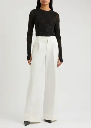 Alice + Olivia Delaina Embellished Tulle Top