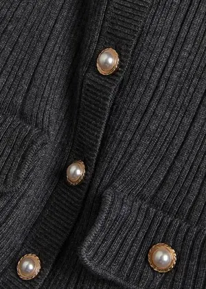 SELF-PORTRAIT Layered Knit And Twill Midi Dress