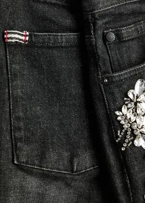 Alice + Olivia Roxie Embellished Straight-leg Jeans