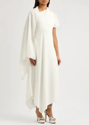 ROKSANDA Pascale Cape-effect Draped Maxi Dress - Ivory